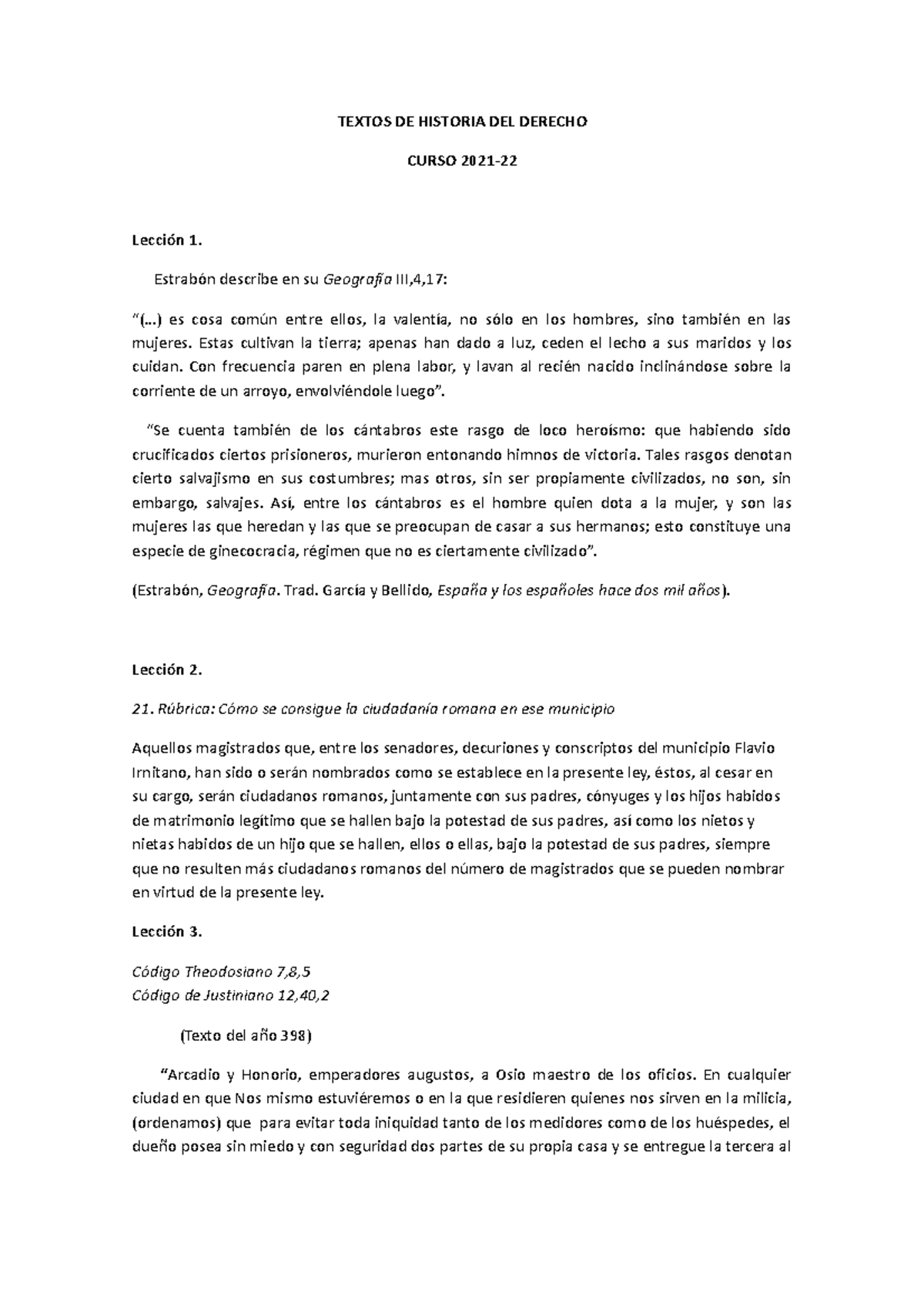 Textos Examen Final - TEXTOS DE HISTORIA DEL DERECHO CURSO 2021 ...