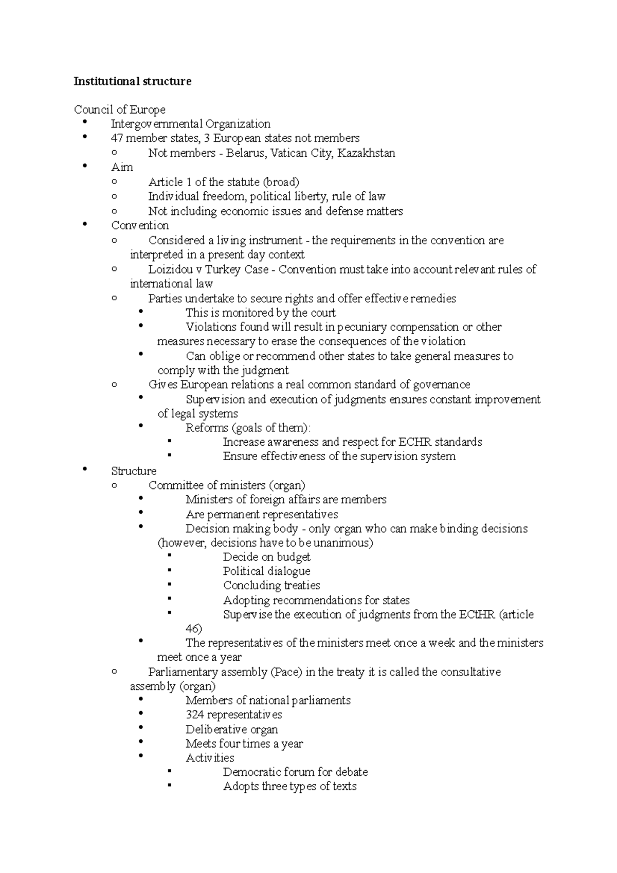 Institutional structure - Studocu