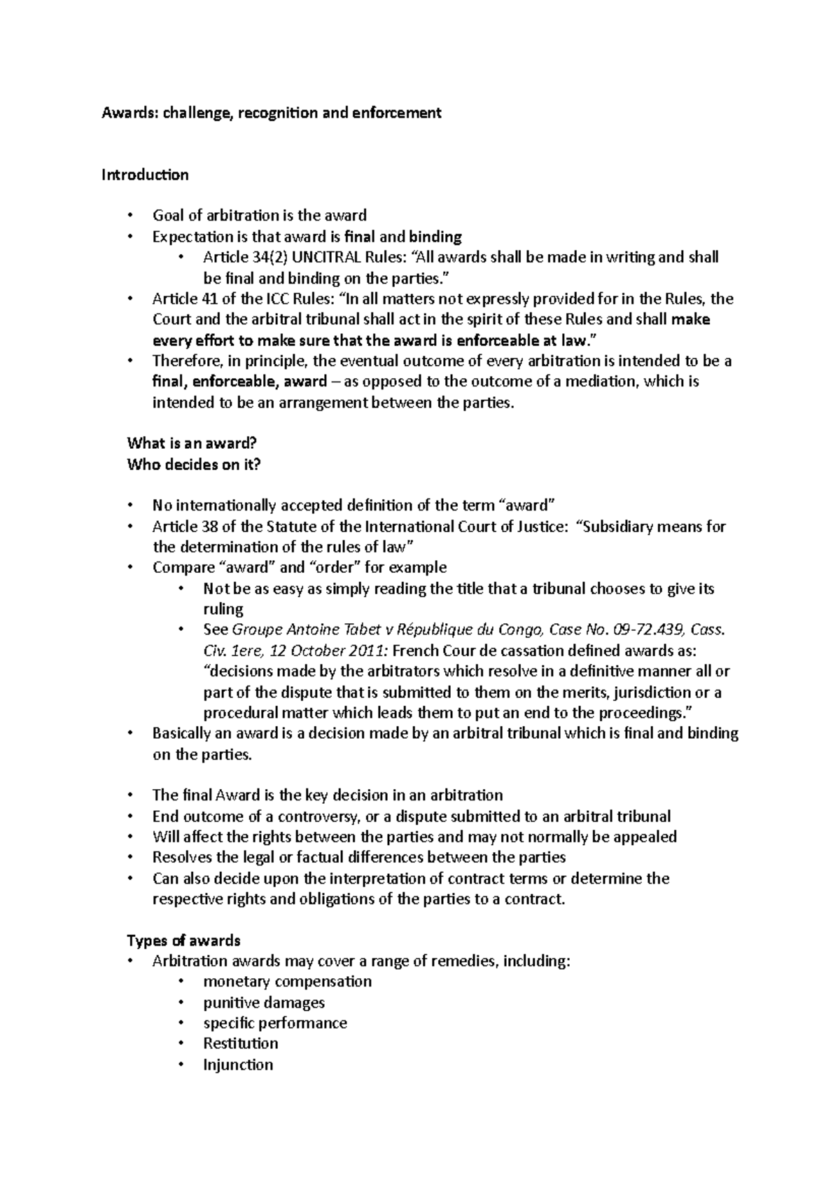 Types of Arbitration Awards: Explained - Studocu