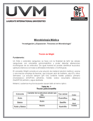 Reporte practica 2. tinciones micro - Práctica 2: Tinciones Básicas de ...