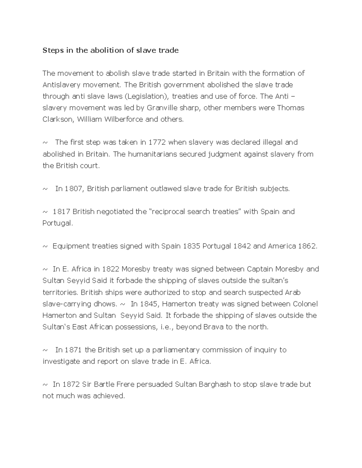 15458 - history notes - Steps in the abolition of slave trade The ...