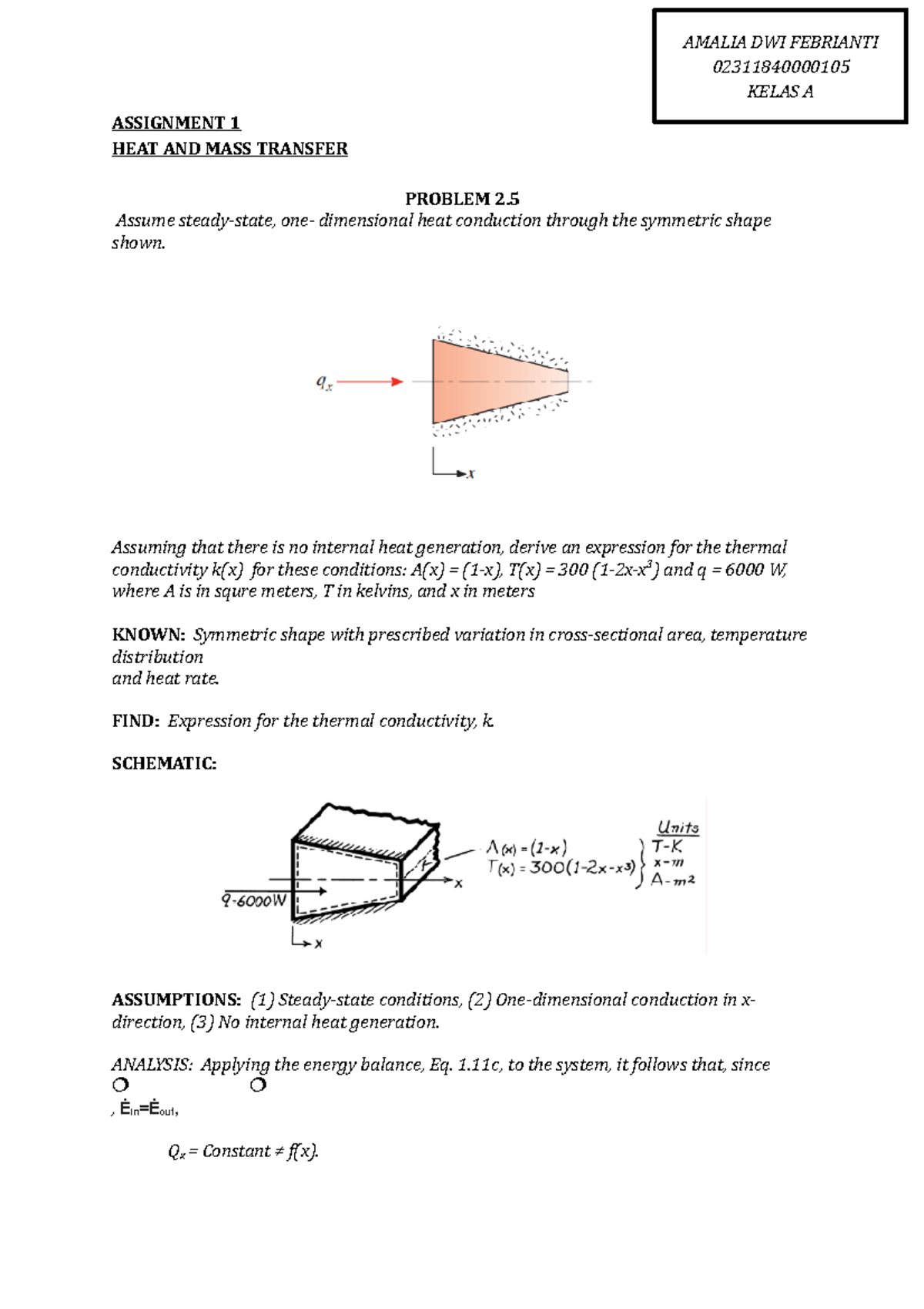 Perpan bab 2 - Tugas BAB 2 Perpindahan Panas - ASSIGNMENT 1 HEAT AND ...