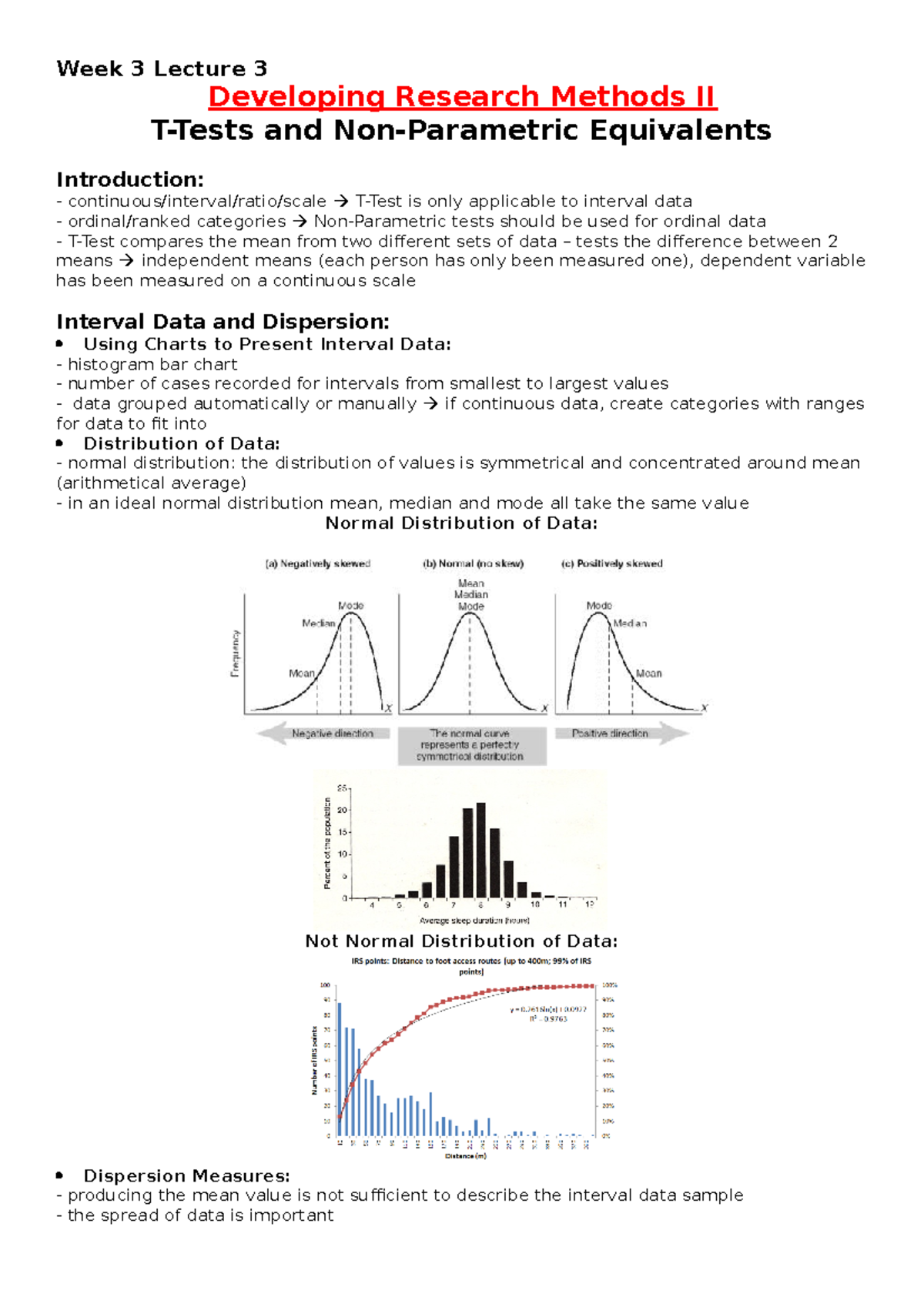 Week 3 Lecture 3 T Tests And Non Parametric Equivalents Week 3 Lecture 3 Developing Research