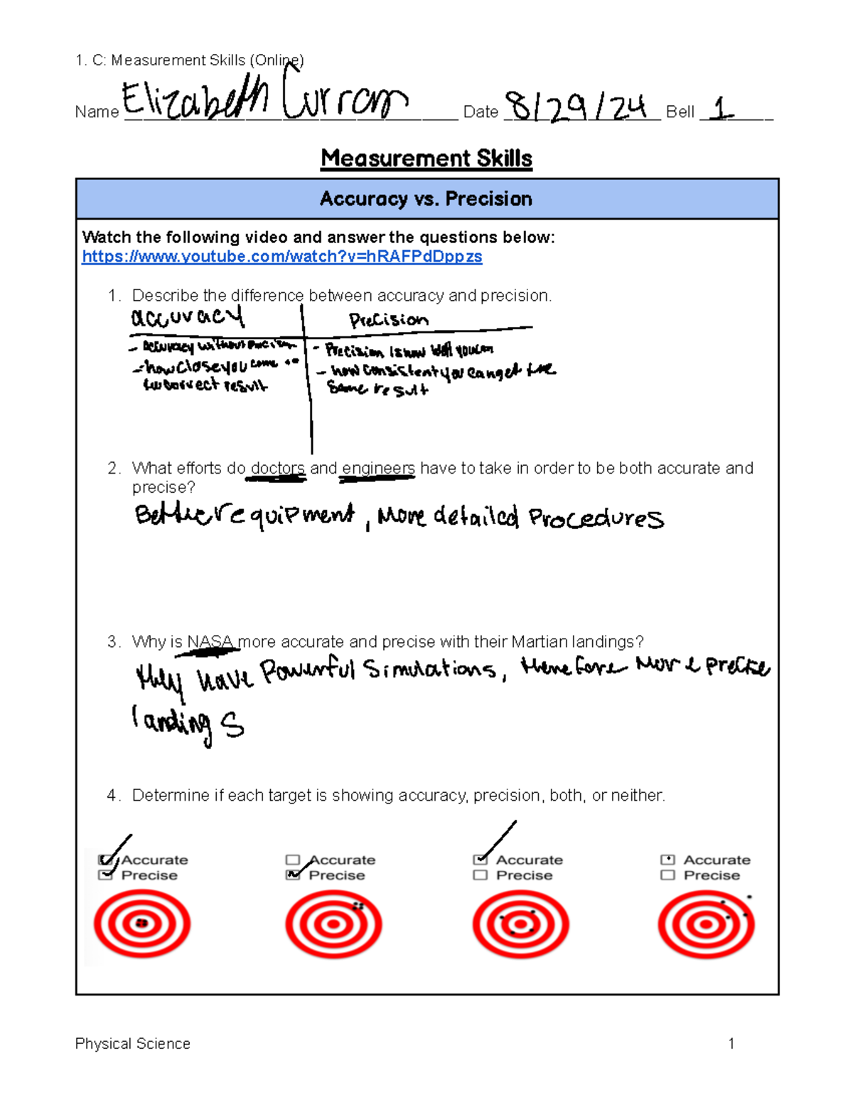 1. C Measurement Skills - Name ...