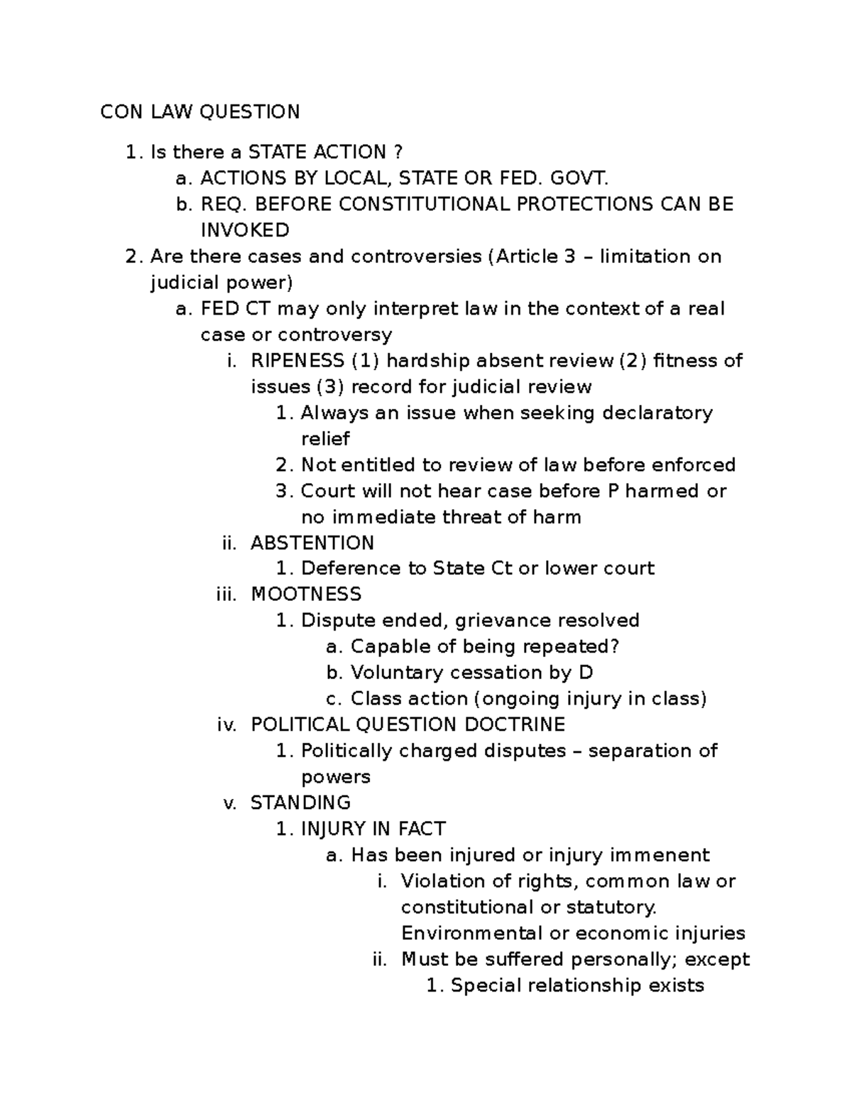 CON LAW Question BAR EXAM ESSAY CON LAW QUESTION Is There A STATE