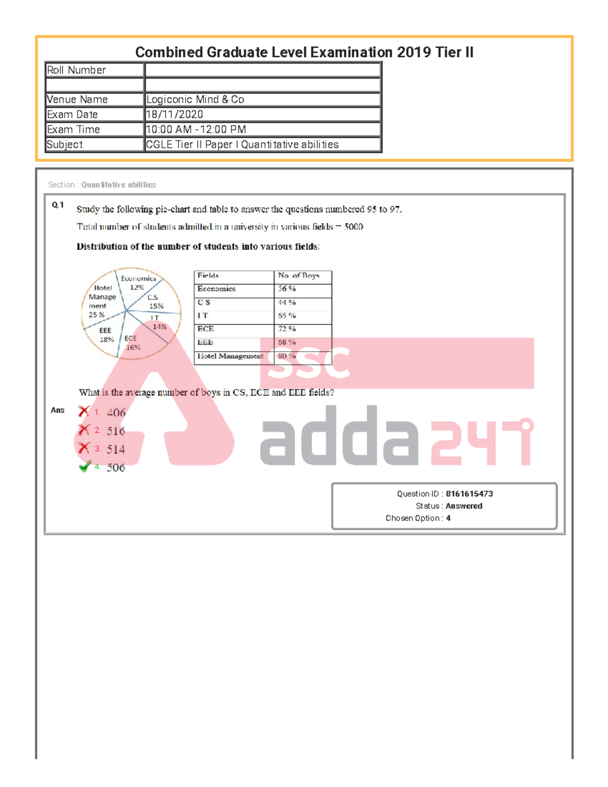 18-Maths-English - This contains question paper of staff selection ...