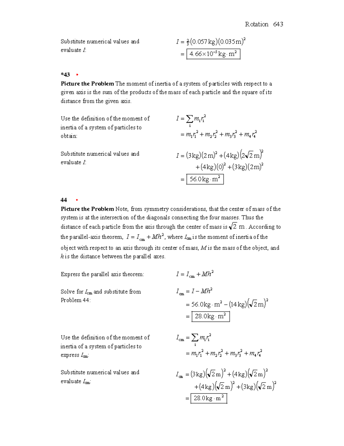 Physics Material - Rotation 643 Substitute numerical values and ...