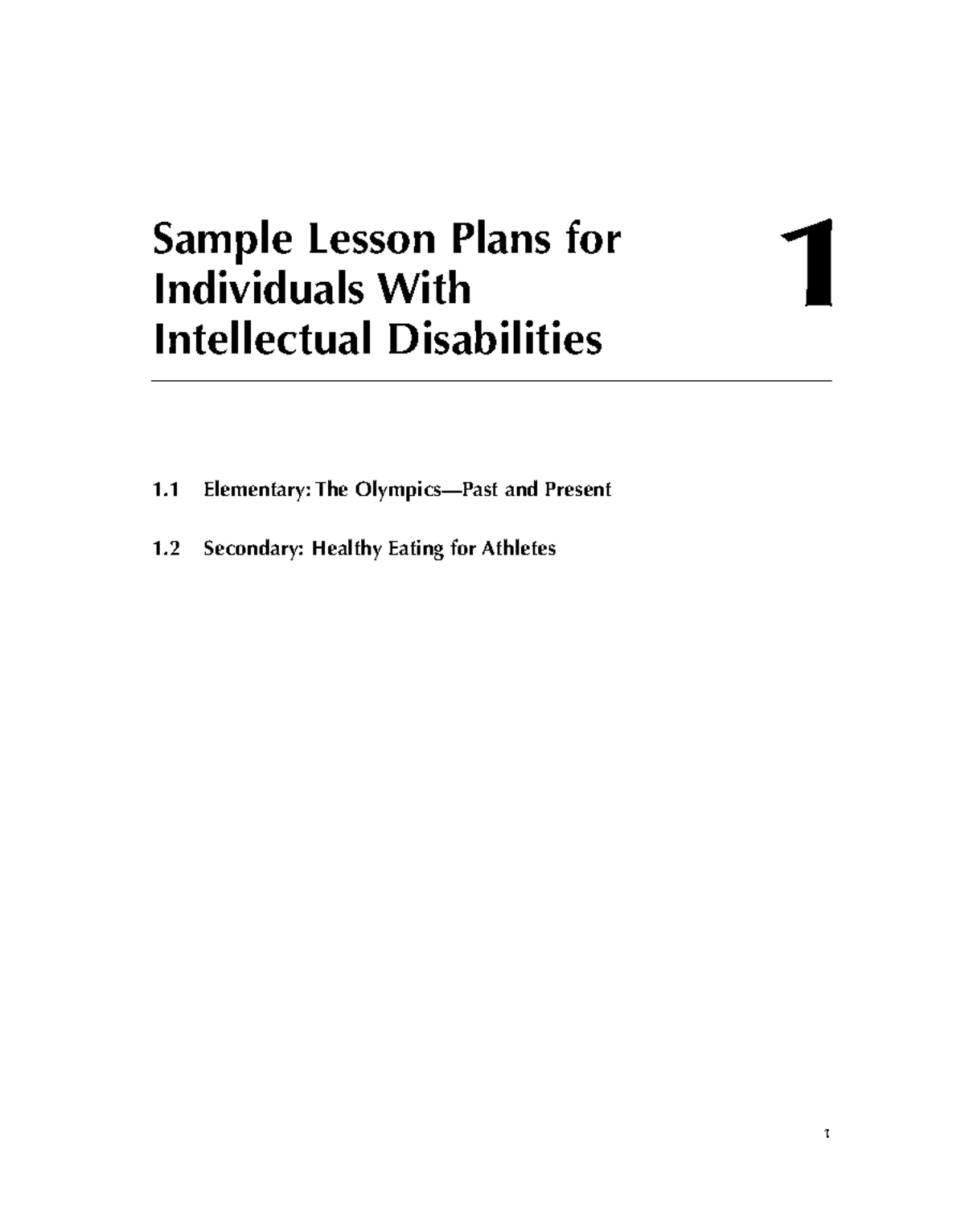 Sample Lesson Plan for Children with Disabilities Chapter 1 - 1 Sample ...