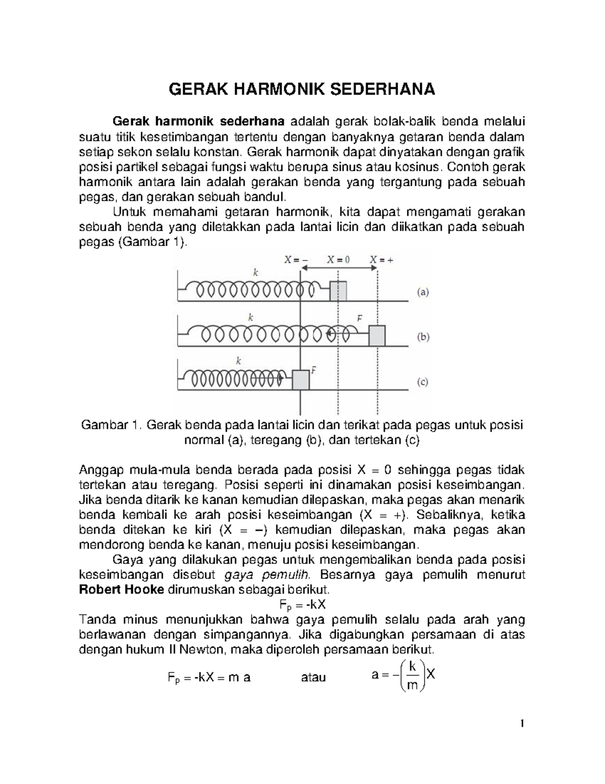 Adoc - Gerak Harmonic sederhana - GERAK HARMONIK SEDERHANA Gerak ...