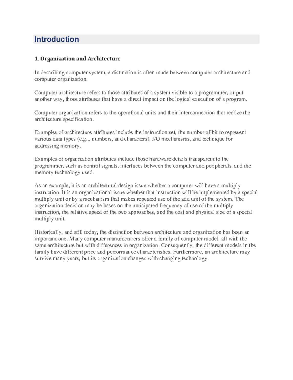 Organization and architect - Introduction 1. Organization and ...