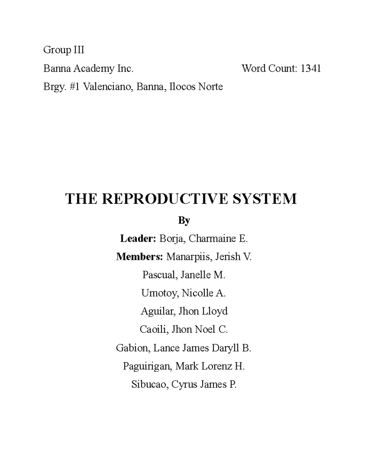 Manuscript - sheeshable - Group III Banna Academy Inc. Word Count: 1341 ...