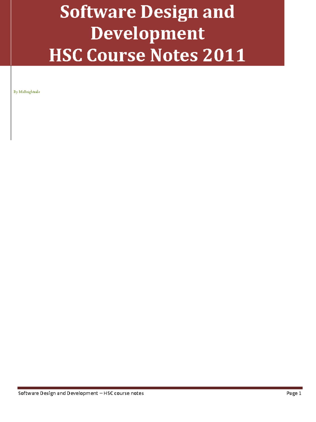 SSD Notes by Mr Brightside - Software Design and Development HSC Course ...