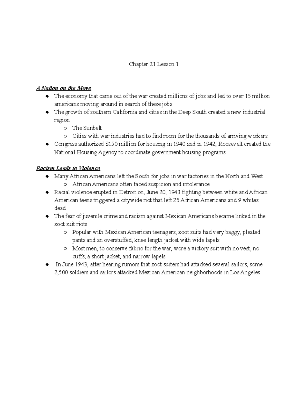 Notes - Chapter 21 Lesson 1 A Nation on the Move The economy that came ...