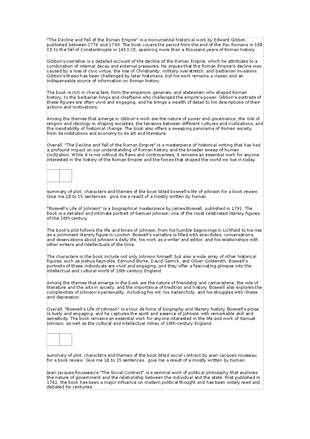 Summary of plot - 17 summaries of great books - "The Decline and Fall ...