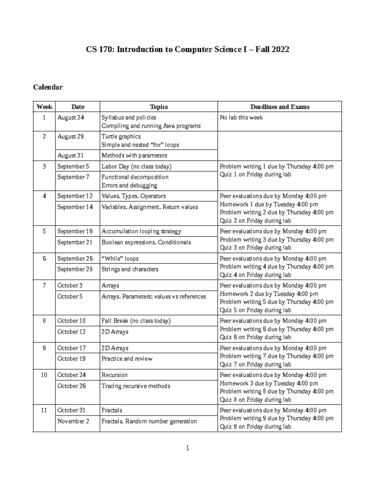 CS170-F22-syllabus - syllabus - CS 170: Introduction to Computer ...