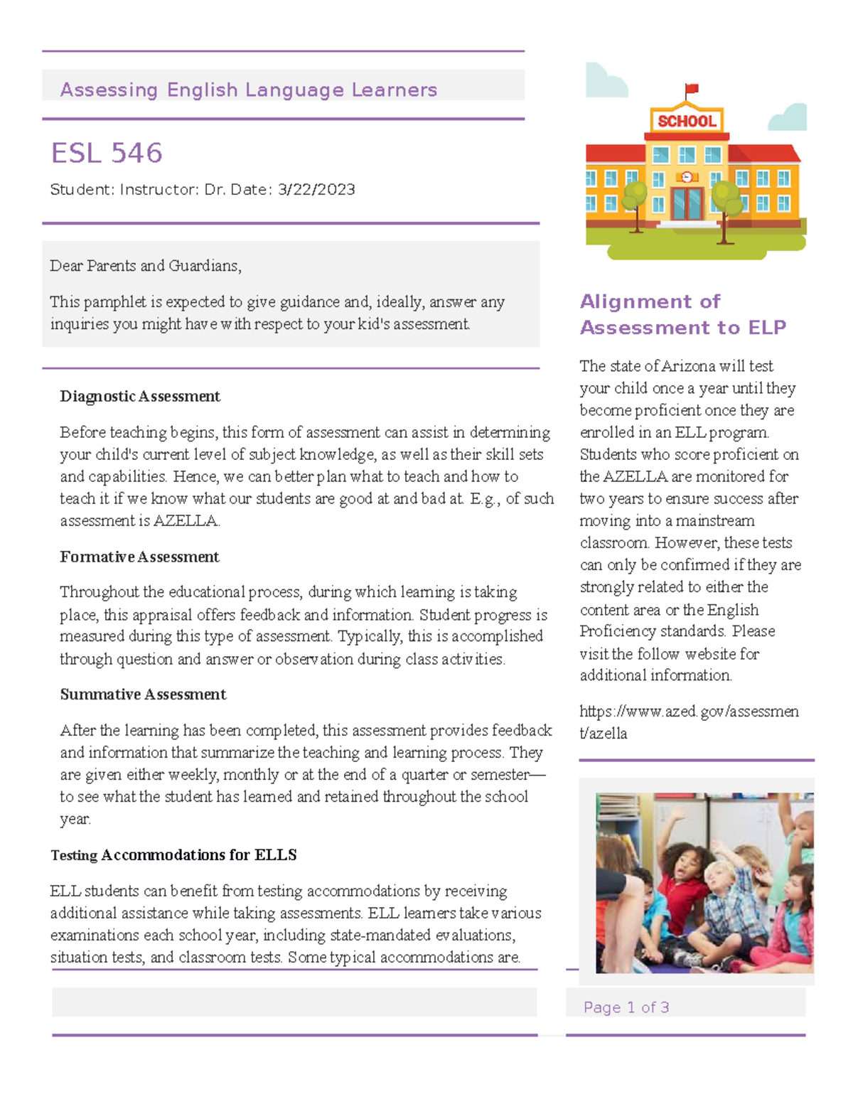 English Language Learner GCU - Copy - Assessing English Language ...