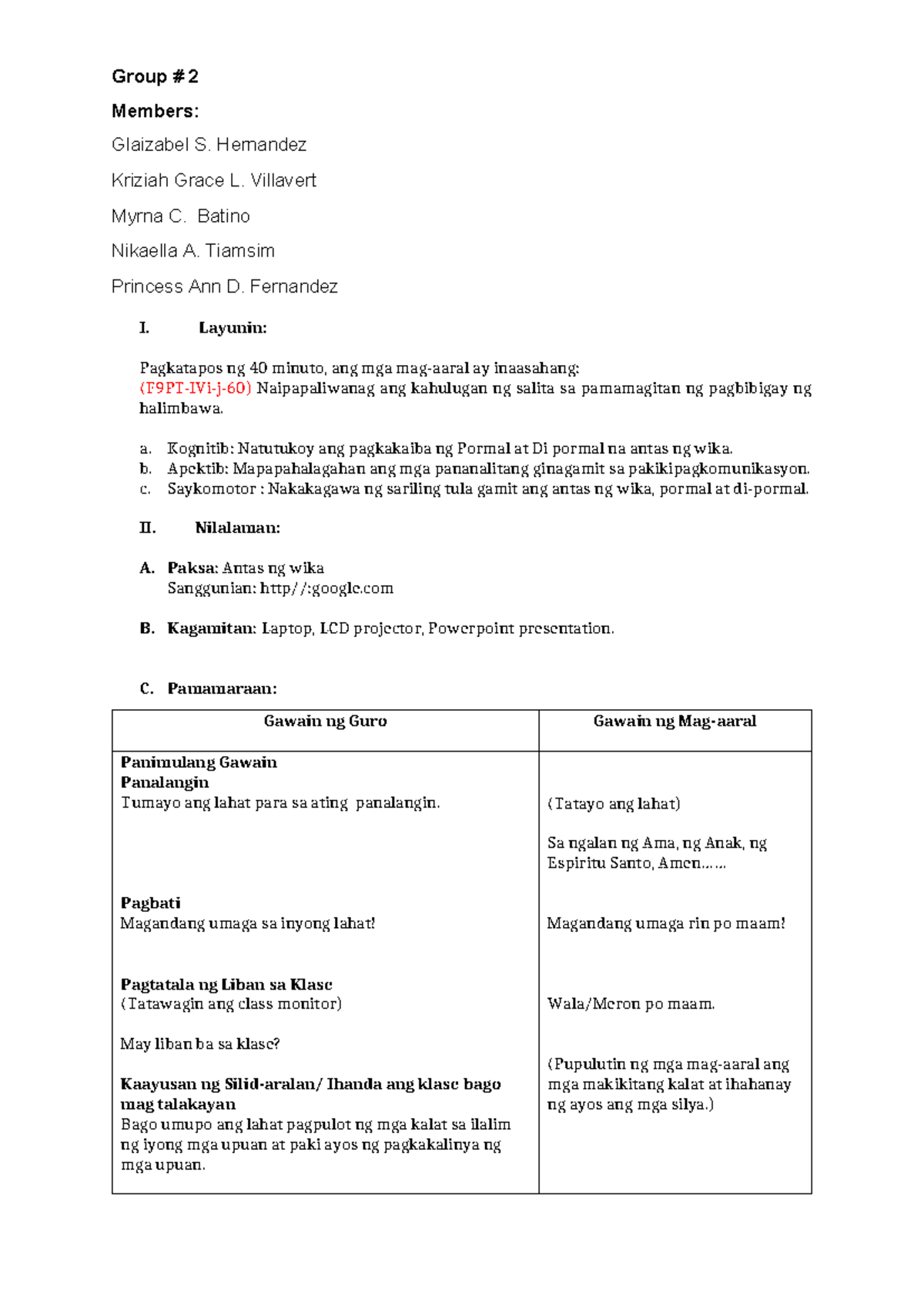 Group 2 dlp - VSND VJndv - Group # 2 Members: Glaizabel S. Hernandez ...