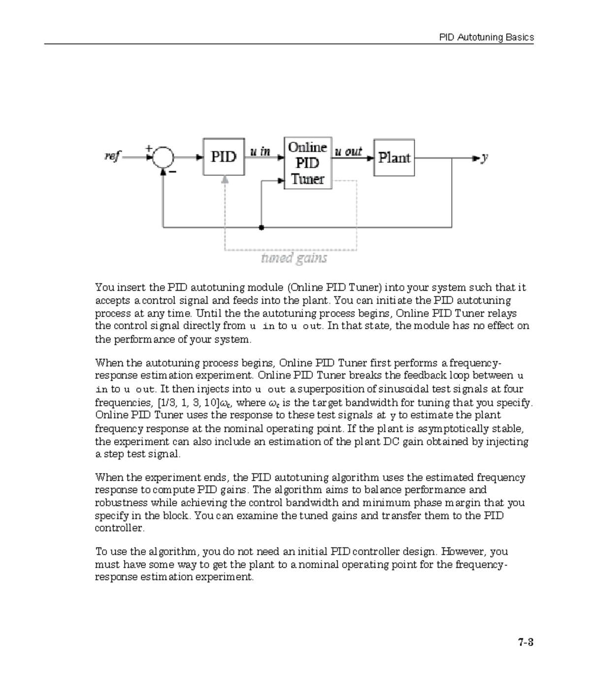 Simulink Control Design 78 You Insert The Pid Autotuning Module Online Pid Tuner Into Your