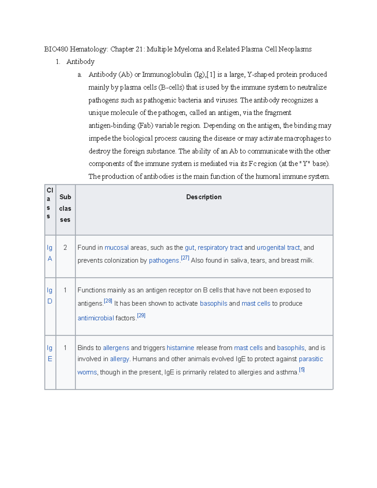 BIO480 Hematology Chapter 21 Multiple Myeloma and Related Plasma Cell ...