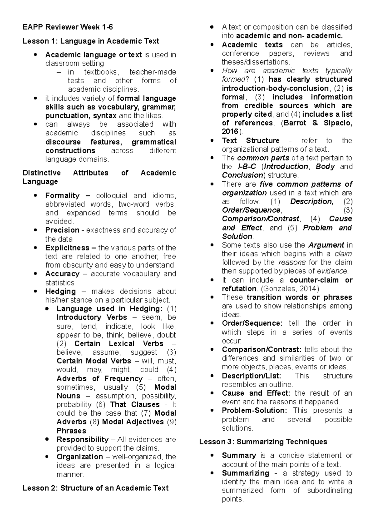 EAPP-Reviewer - Plsss - EAPP Reviewer Week 1- Lesson 1: Language in ...