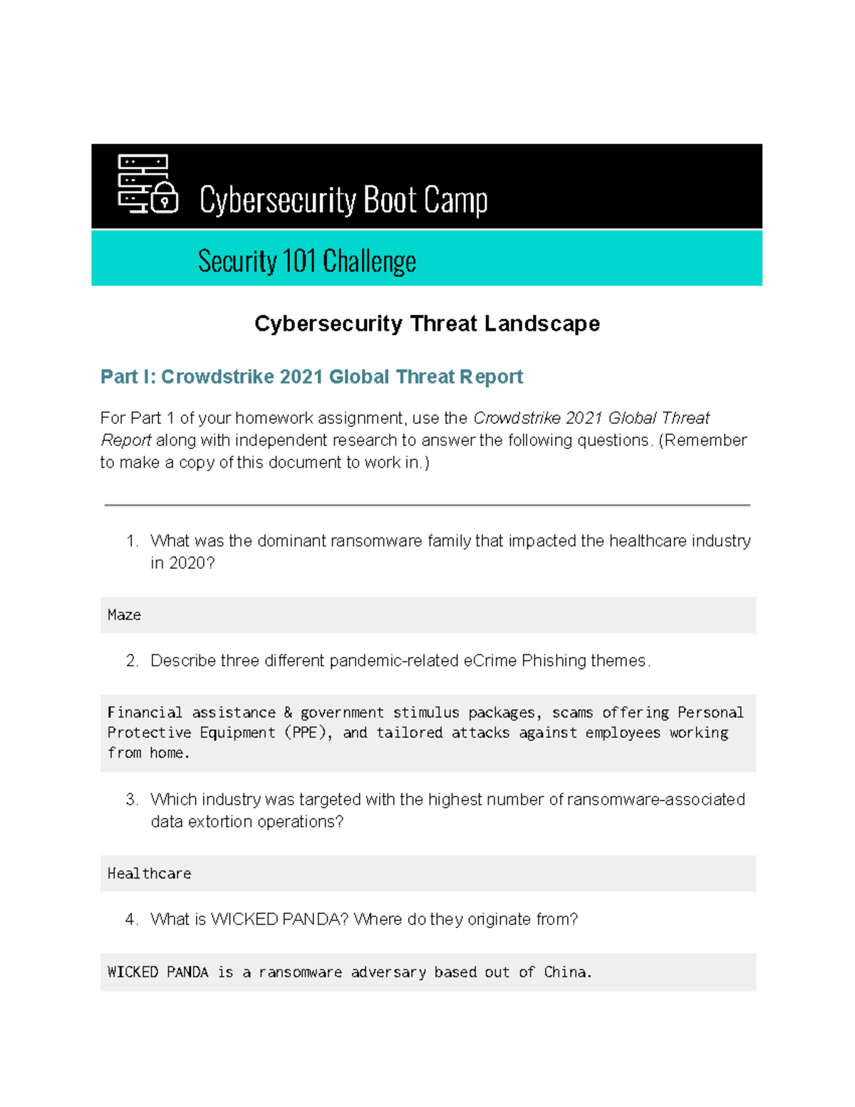 Security Challenge - Ransomware, phishing attacks - Cybersecurity Boot ...