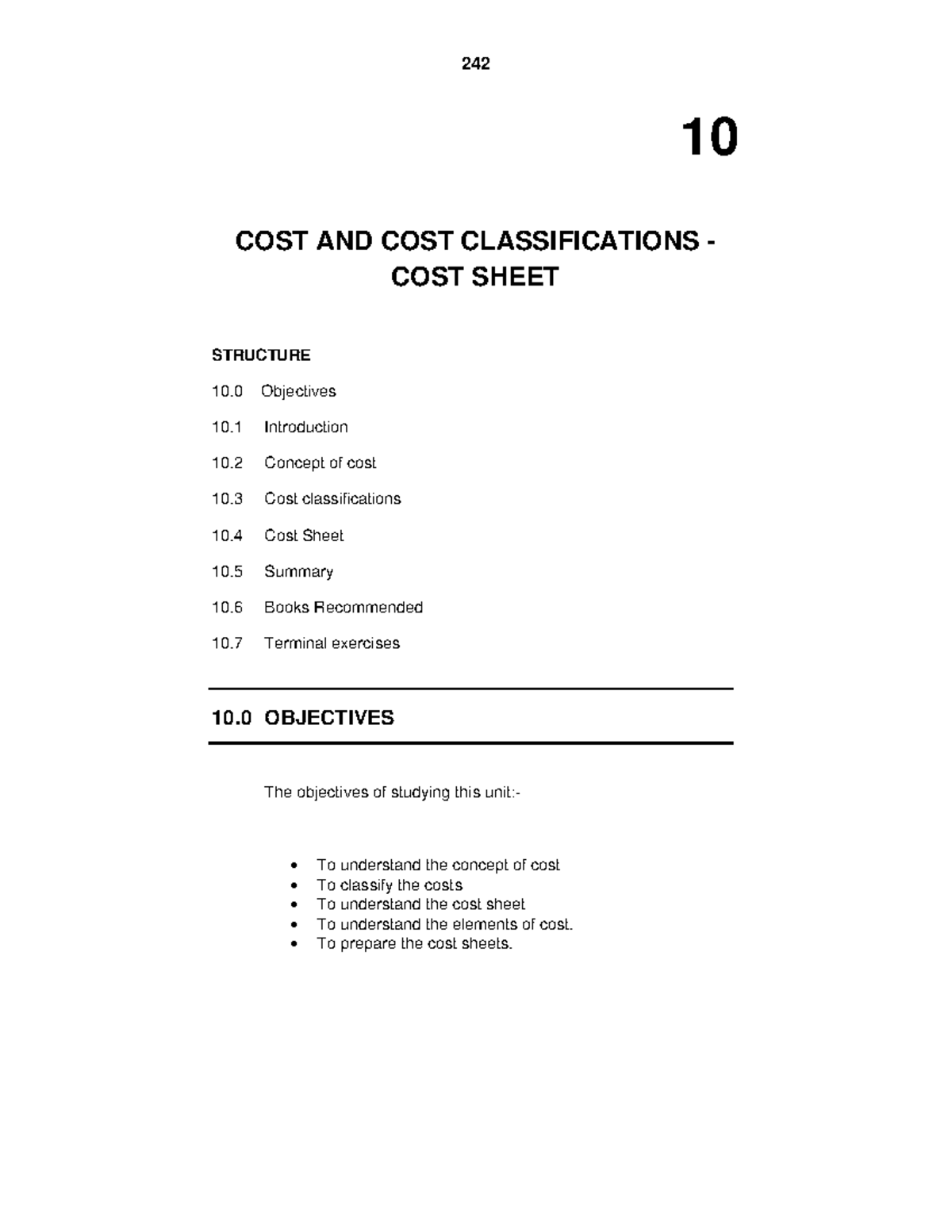 COST AND COST Classifications - 10 COST AND COST CLASSIFICATIONS - COST ...
