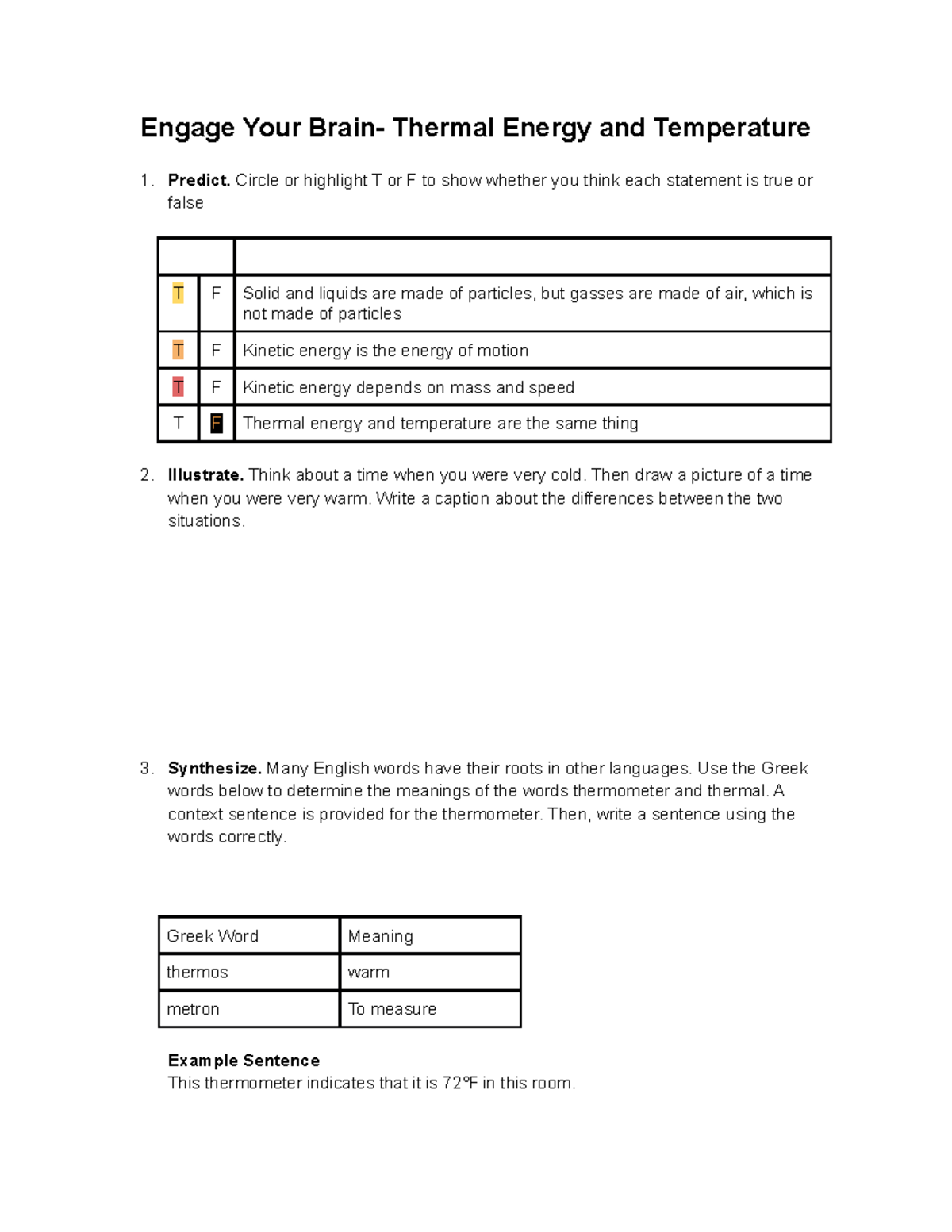- Engage Your Brain- Thermal Energy and Temperature - Engage Your Brain ...