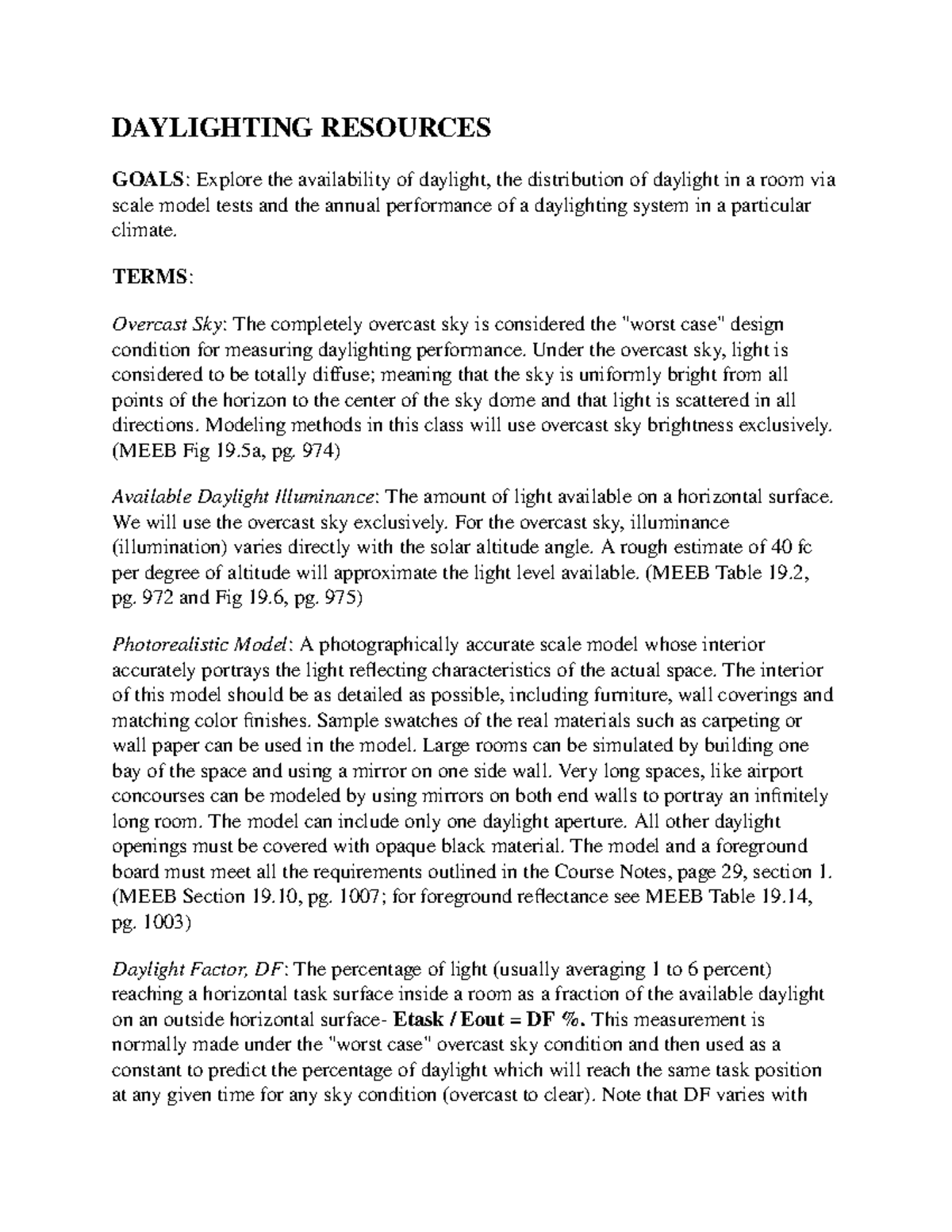 Daylighting Resources - DAYLIGHTING RESOURCES GOALS: Explore the ...