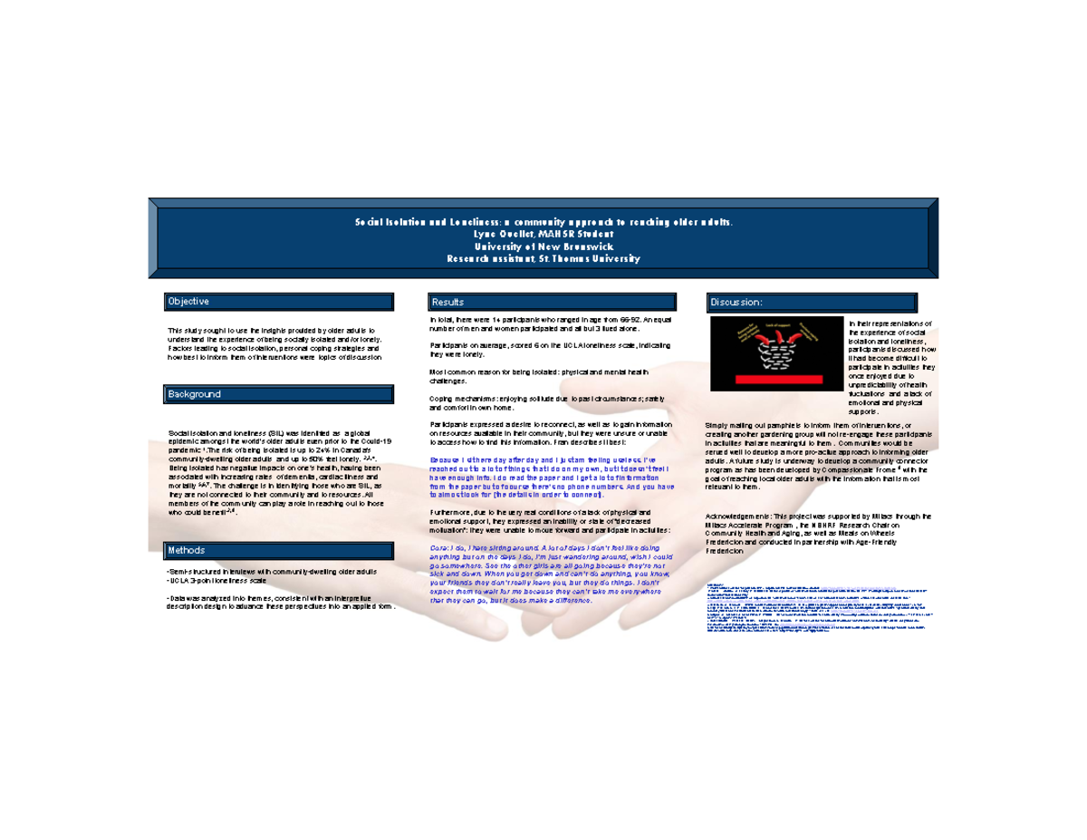 2711 Poster - Social Isolation and Loneliness: a community approach to ...