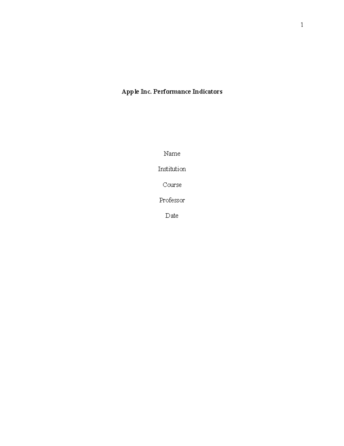Apple Inc. Performance Indicators - Apple Inc. Performance Indicators ...