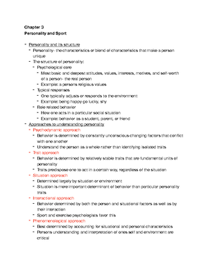 Chapter 1 Notes - lecture - Chapter 1 Welcome to Sport and Exercise ...