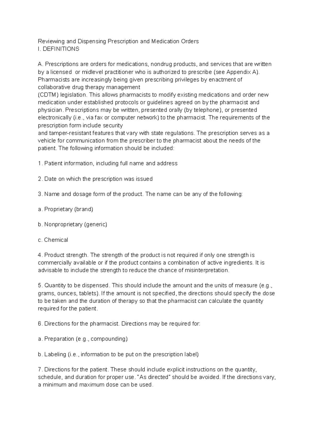 Dispensing 2 ♡ reviewer - Reviewing and Dispensing Prescription and ...