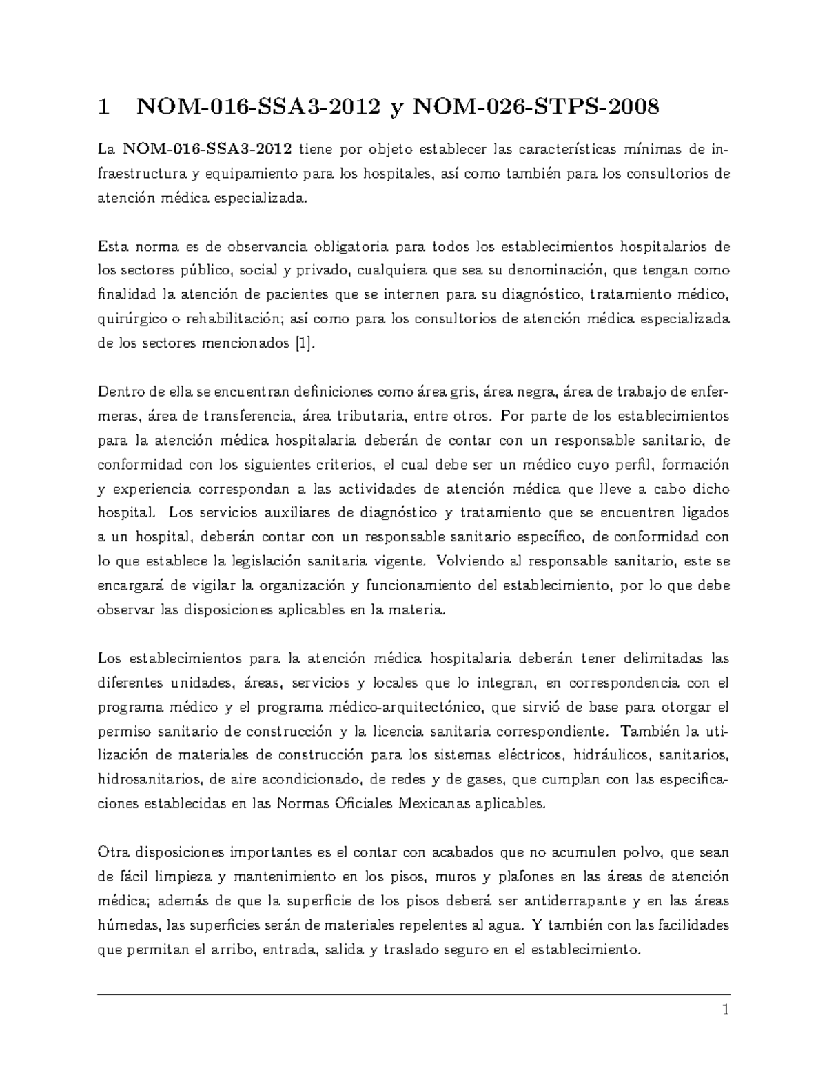 Sintésis: “NOM-016-SSA3-2012 y NOM-026-STPS-2008” - 1 NOM-016-SSA3-2012 ...