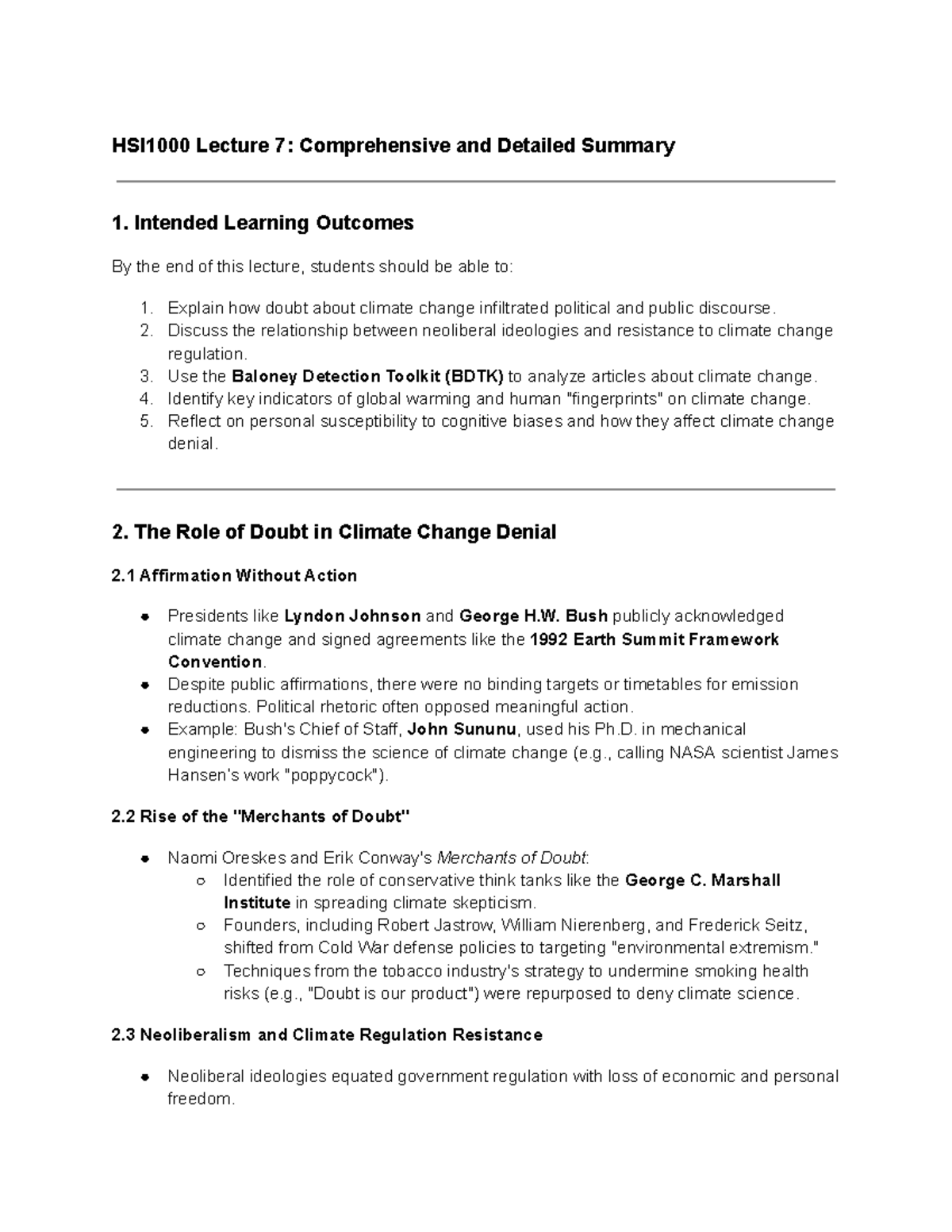 HSI 1000 Summary - HSI1000 Lecture 7: Comprehensive and Detailed ...