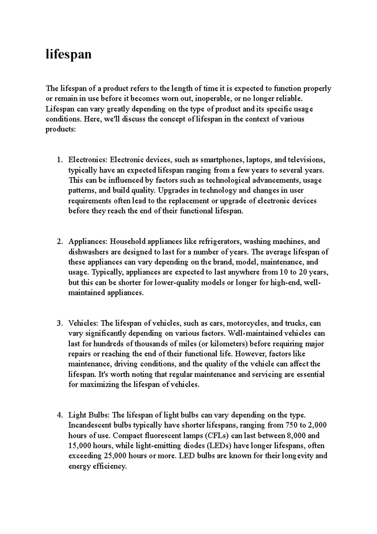 lifespan on physic - lifespan The lifespan of a product refers to the ...