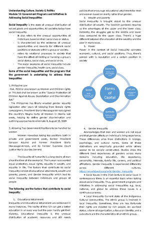 UCSP 12 - This may help as a reviewer for the learners - Understanding ...