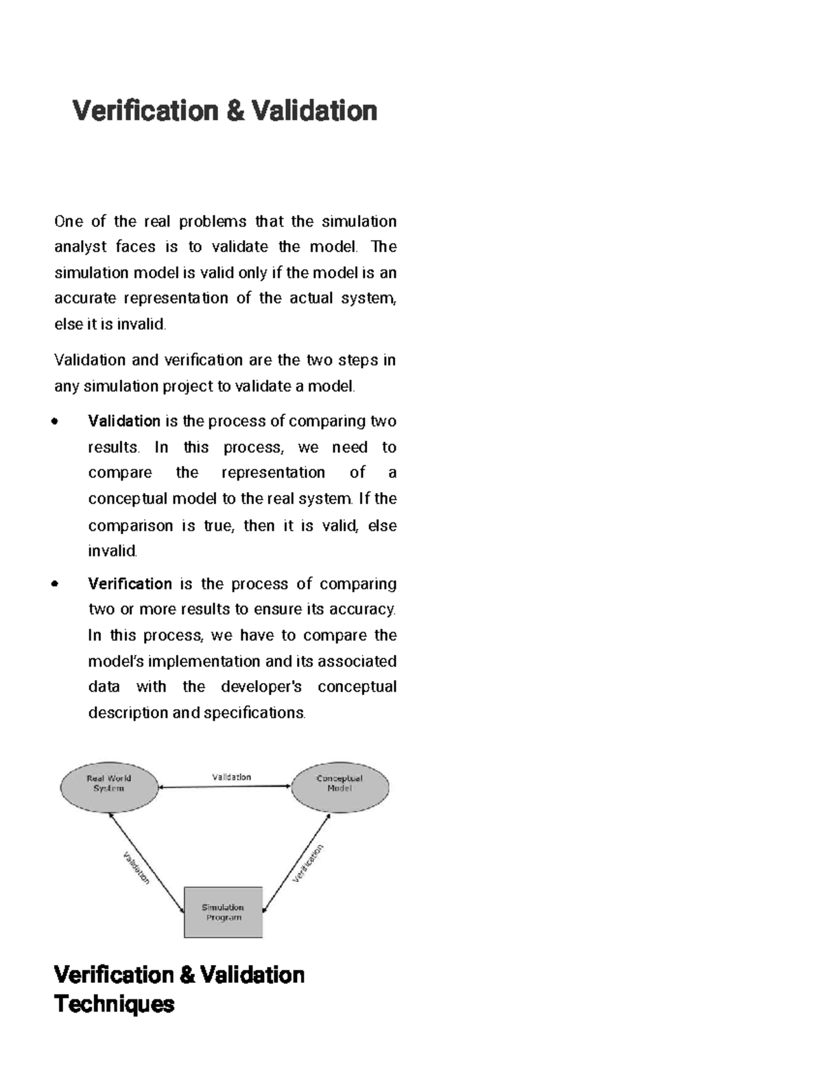 Verification & Validation - Verification & Validation One of the real ...