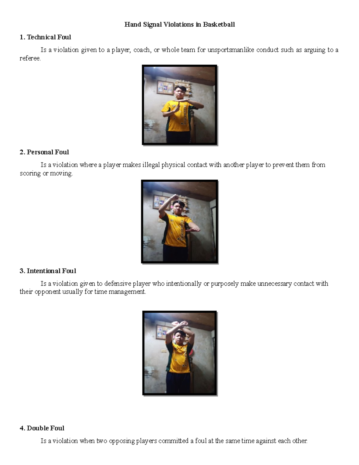 Hand Signal Violations in Playing Basketball - Research In Education 1 ...