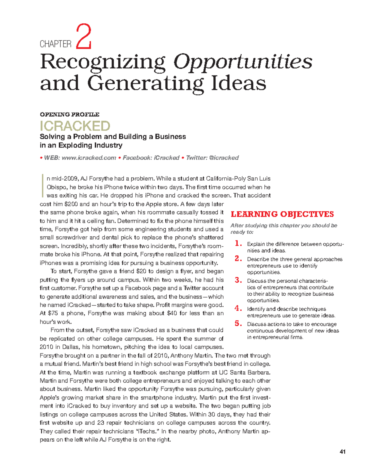 Material 002 Barringer Reader Chapter 2 - 41 I n mid-2009, AJ Forsythe had a problem. While a ...