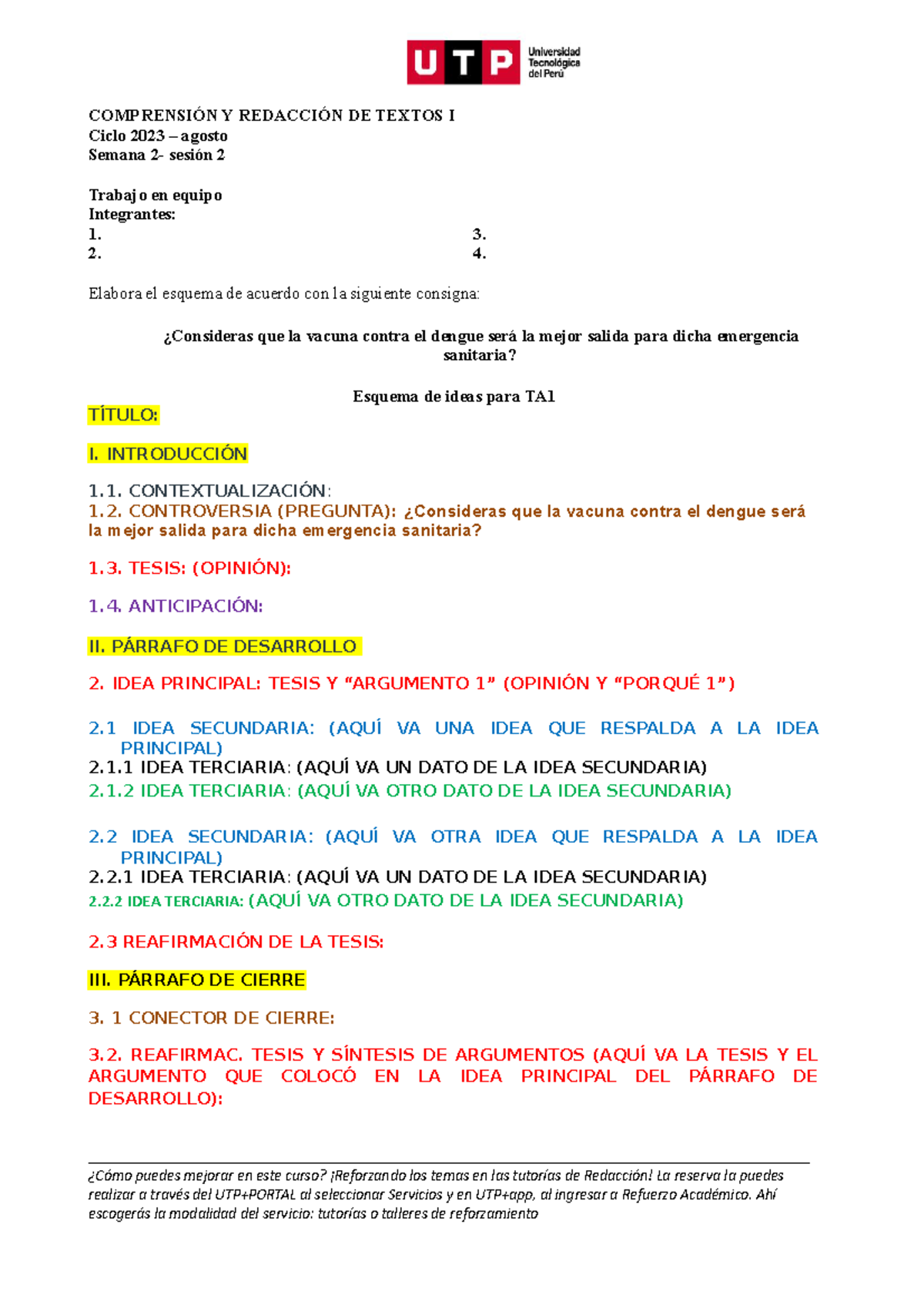 UTP S02.s2 CRT1 - Esquema para TA1 (Material de actividades) 2023 ...