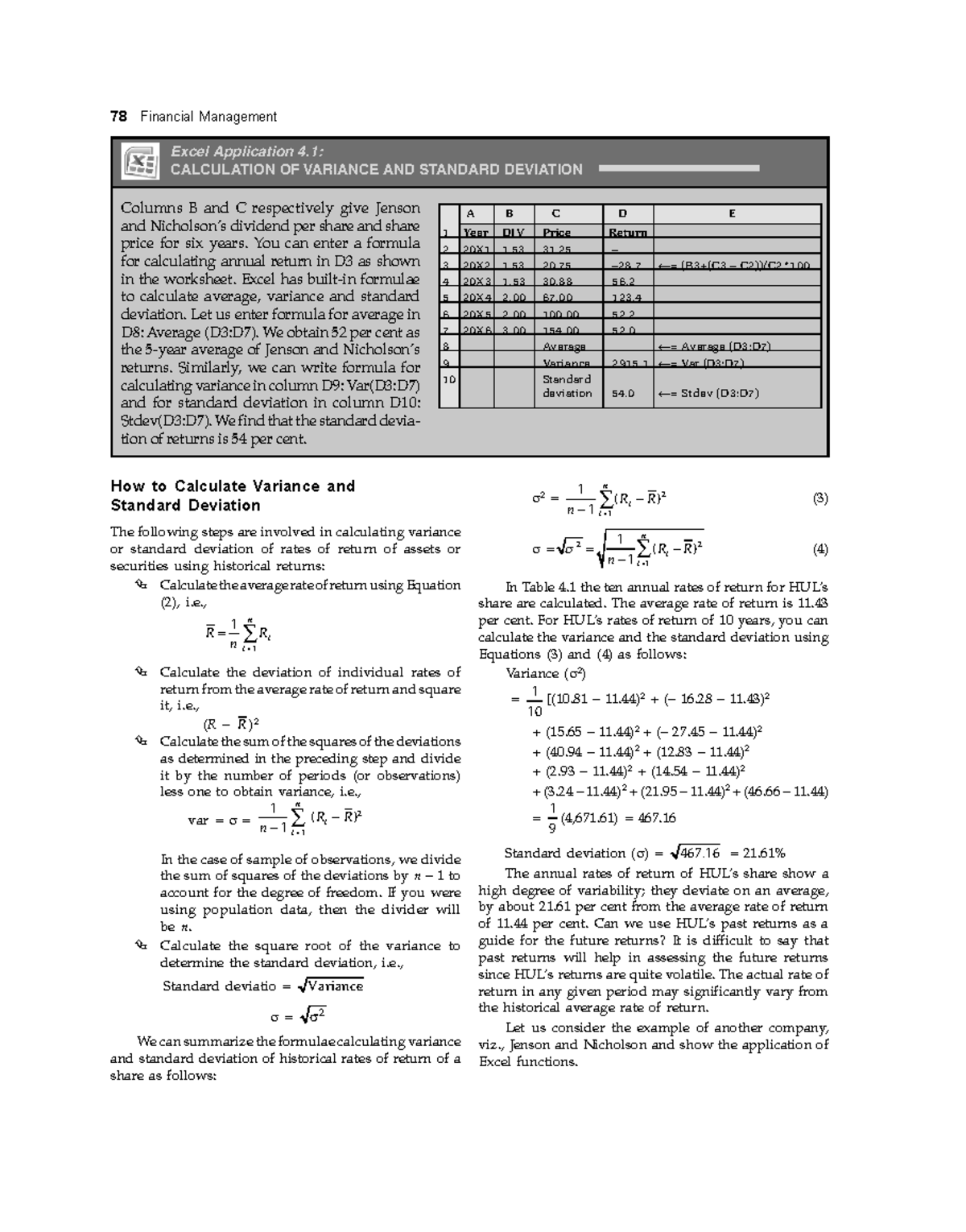 Financial-management-35 - 78 Financial Management How to Calculate Variance and Standard ...