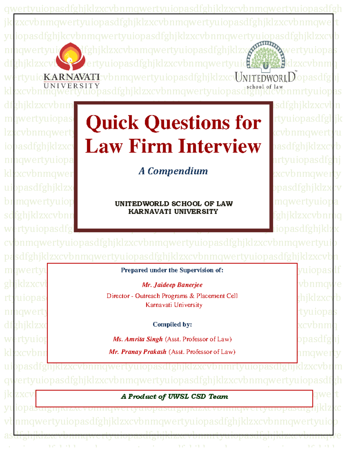 Interview Guide for Law Students-25 - 1 - Studocu
