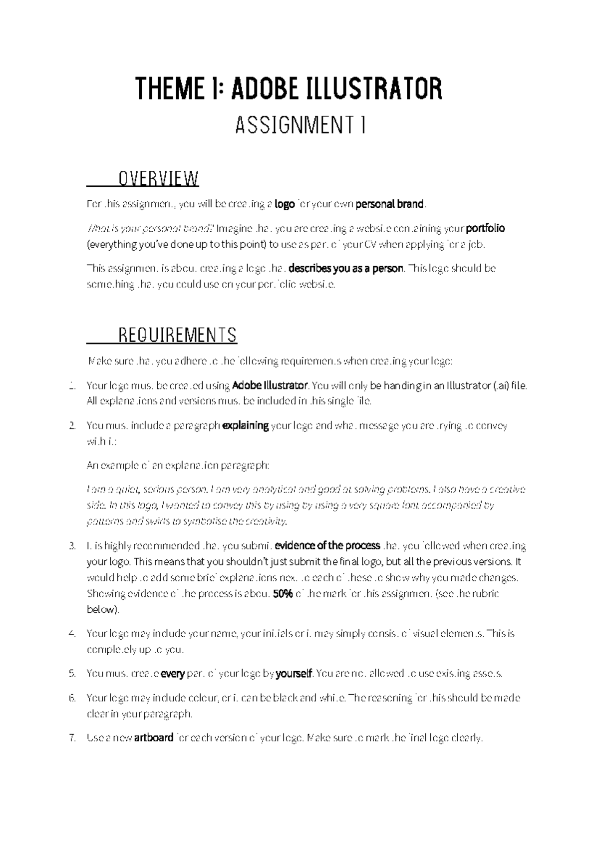 [IMY120] Assignment 1 - THEME 1: Adobe Illustrator ASSIGNMENT 1 ...