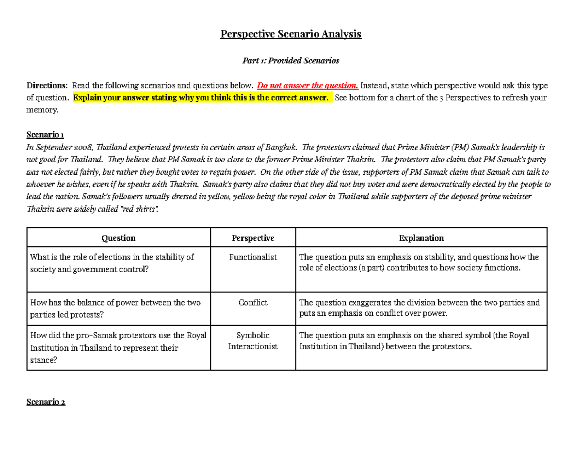 Olivia Wilson - Perspective Scenario Analysis - Perspective Scenario ...