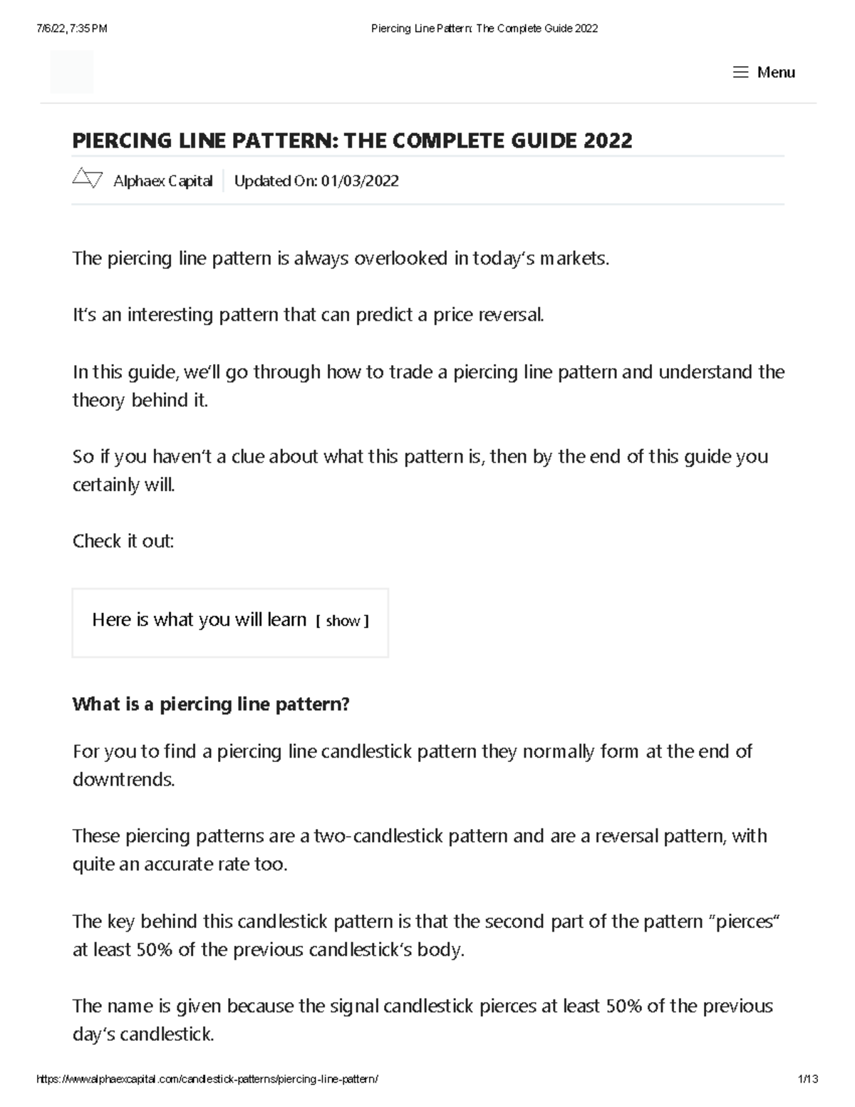 Piercing Line Pattern The Complete Guide 2022 - PIERCING LINE PATTERN ...