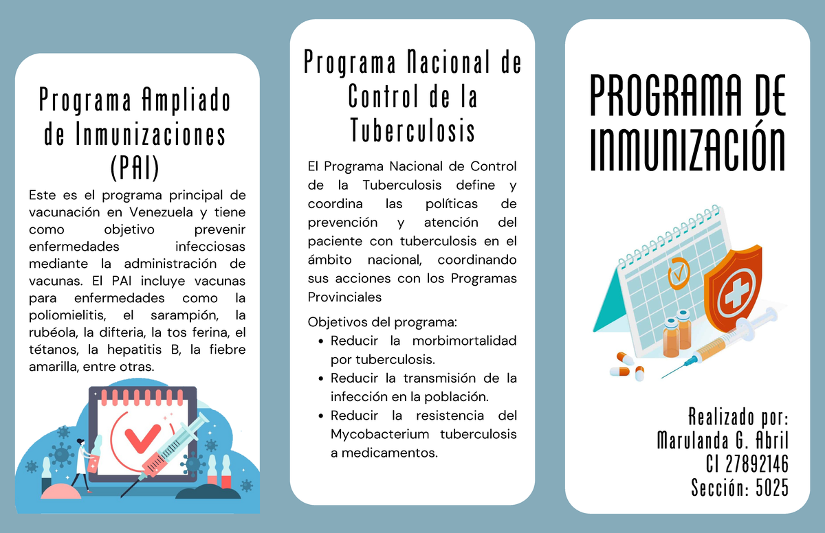 Folleto Programa de Inmunizacion - PROGRAMA DE INMUNIZACIÓN Realizado ...