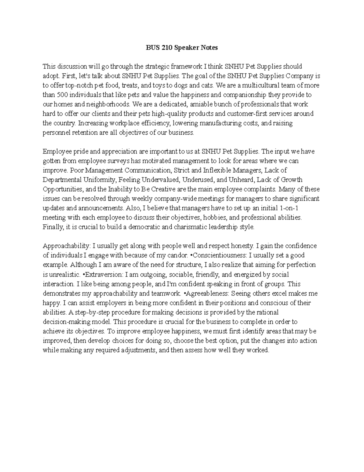 BUS 210 Speaker Notes - BUS 210 Speaker Notes This discussion will go ...