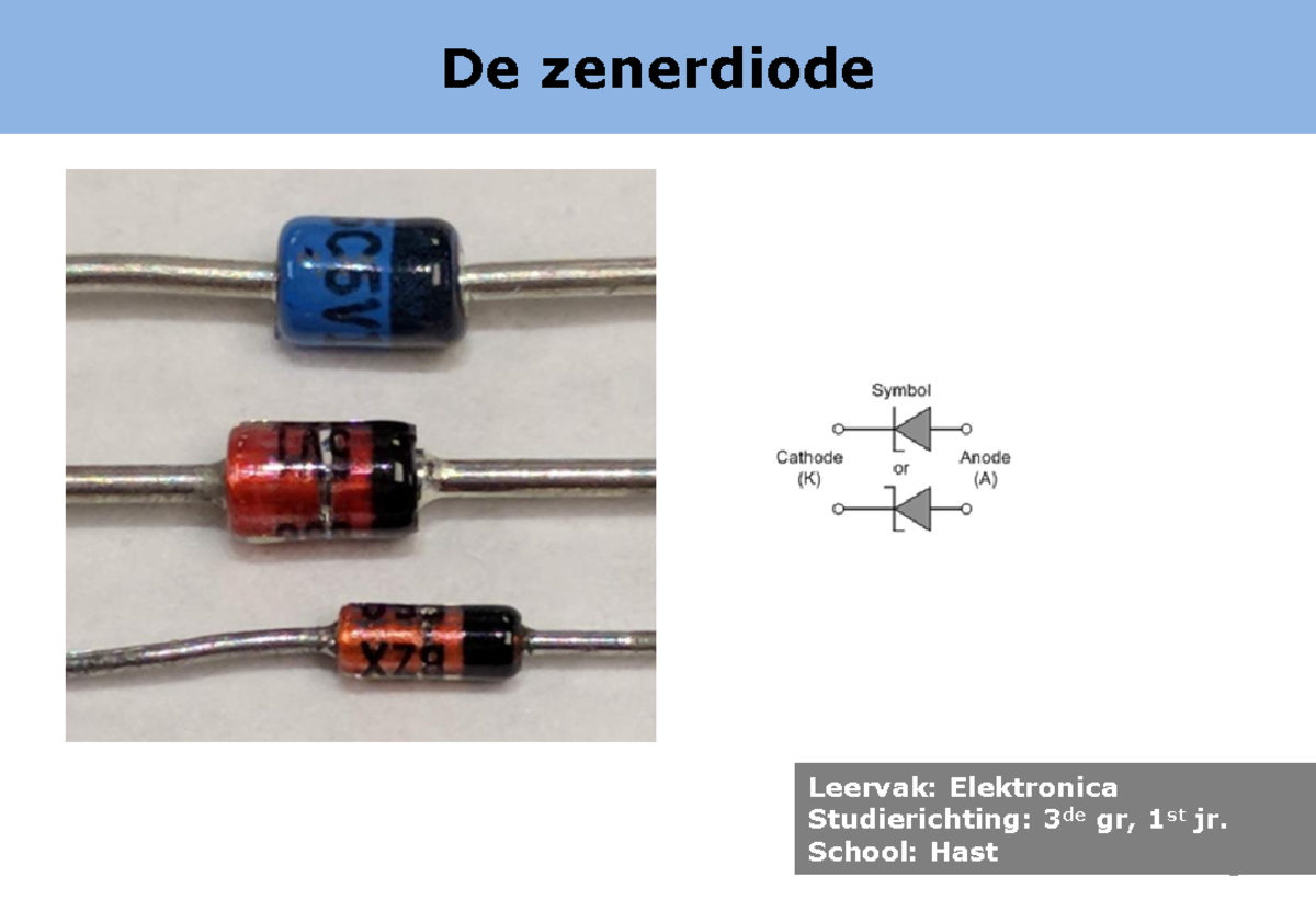1c - Elektronica - Presentatie - Zenerdiode - 1 Leervak ...