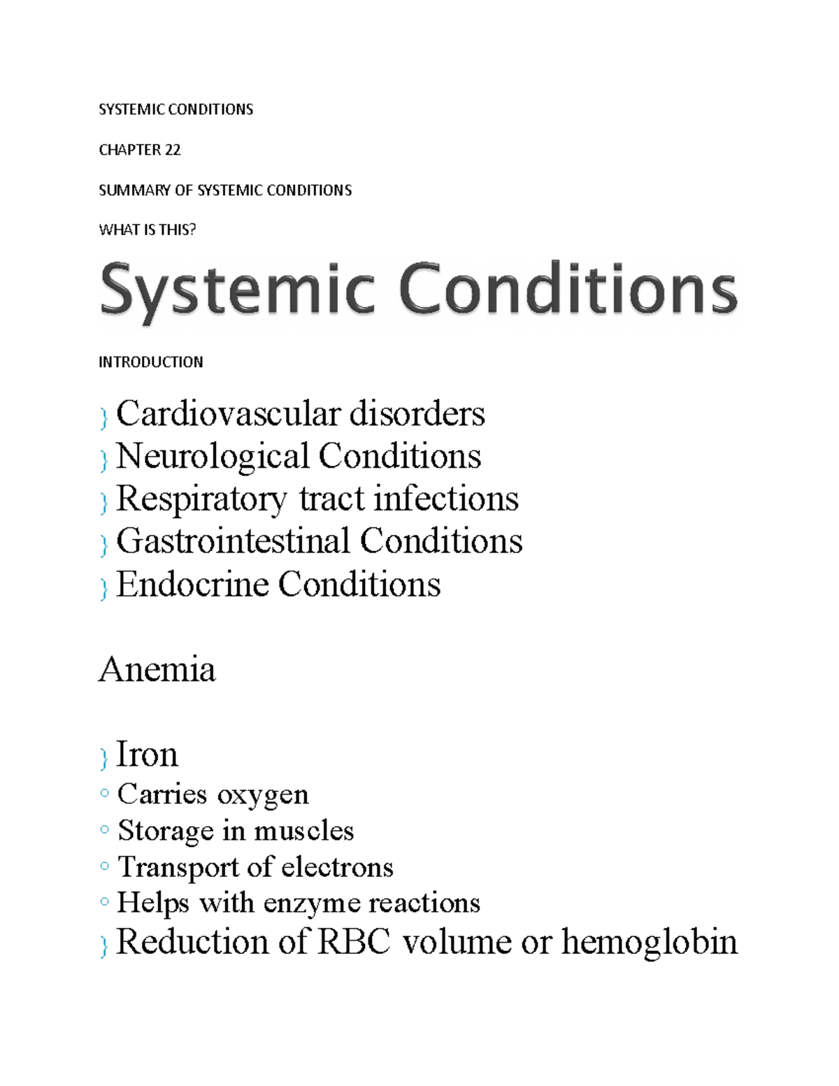 Systemic Conditions - 01 chap 22 - SYSTEMIC CONDITIONS CHAPTER 22 ...