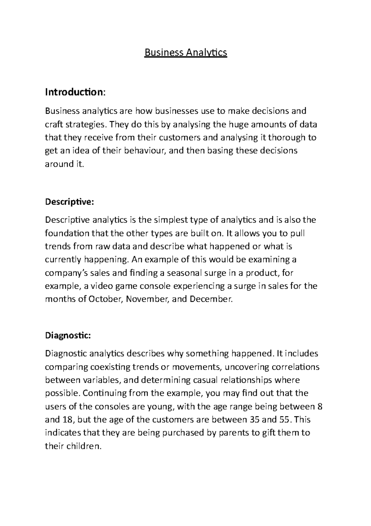Business Analytics - Business Analytics Introduction: Business ...